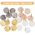 24Pcs 4 Colors 201 Stainless Steel Stud Earring Findings with 316 ...