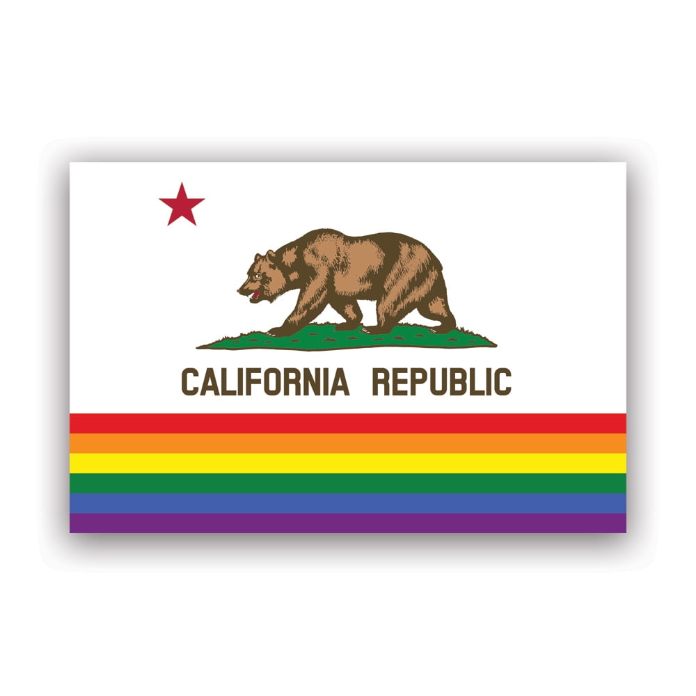 Rainbow California Gay Pride Flag Sticker Decal - Self Adhesive Vinyl ...