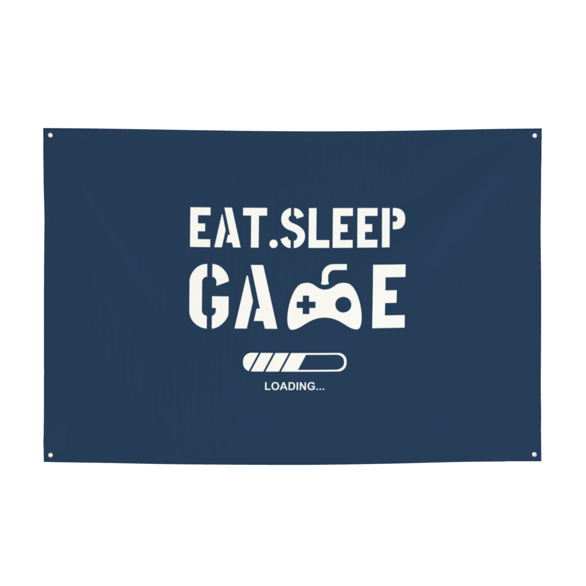 Blue White Eat Sleep Game Slogans Sign Banner, Hanging Banners Backdrop ...