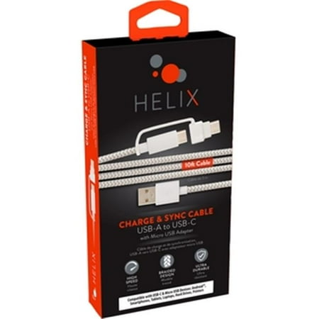 Emerge Technologies ETHACM10WT 10 ft. Helix USB-A to USB-C Cable with ...