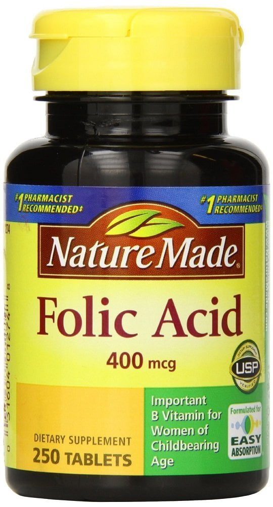 Nature Made Folic Acid 400 mcg 250 Count 4 pack - Walmart.com