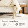 Beige King Size Plush Upholstered Platform Bed Frame with Height ...