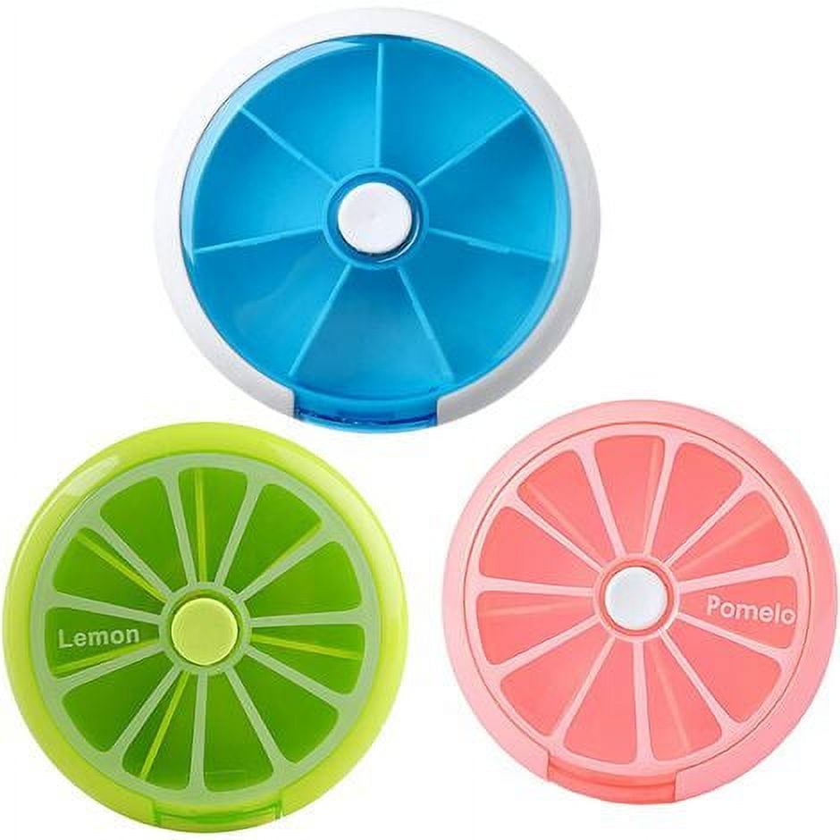 Pastillero semanal de 3 piezas, caja redonda para pastillas, mini ...