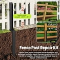 Fence Post Repair Kit (2-Pack) - Heavy Duty Steel Brackets to Fix ...