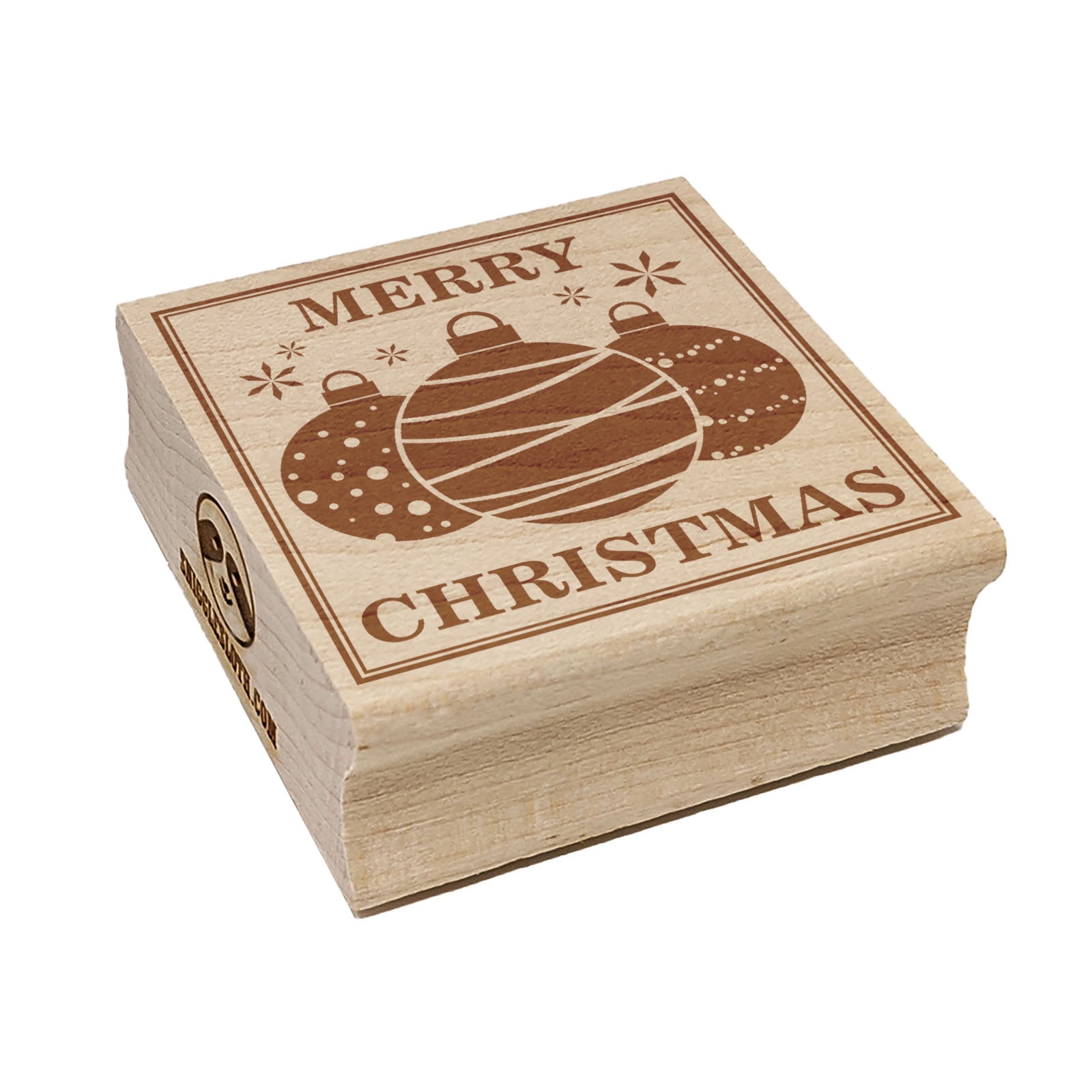 Merry Christmas Holiday Ornaments Square Rubber Stamp Stamping ...