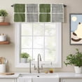 Black Stripes Valances for Windows Green Japanese Style Striped Line ...