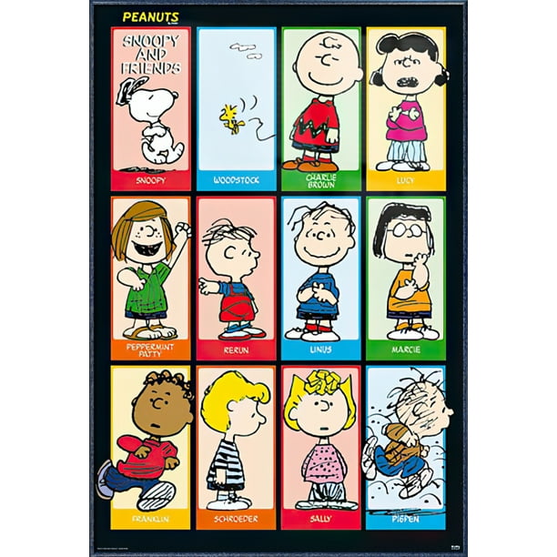 Peanuts - Framed TV Show Poster (All Characters / Grid) (Snoopy ...