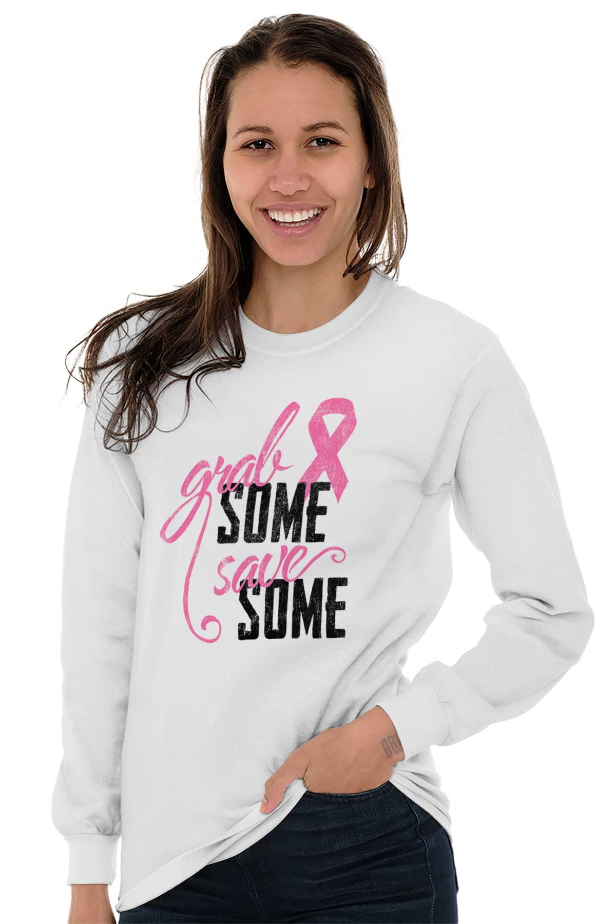 Brisco Brands Breast Cancer Awareness Long Sleeve T Shirts Tee For