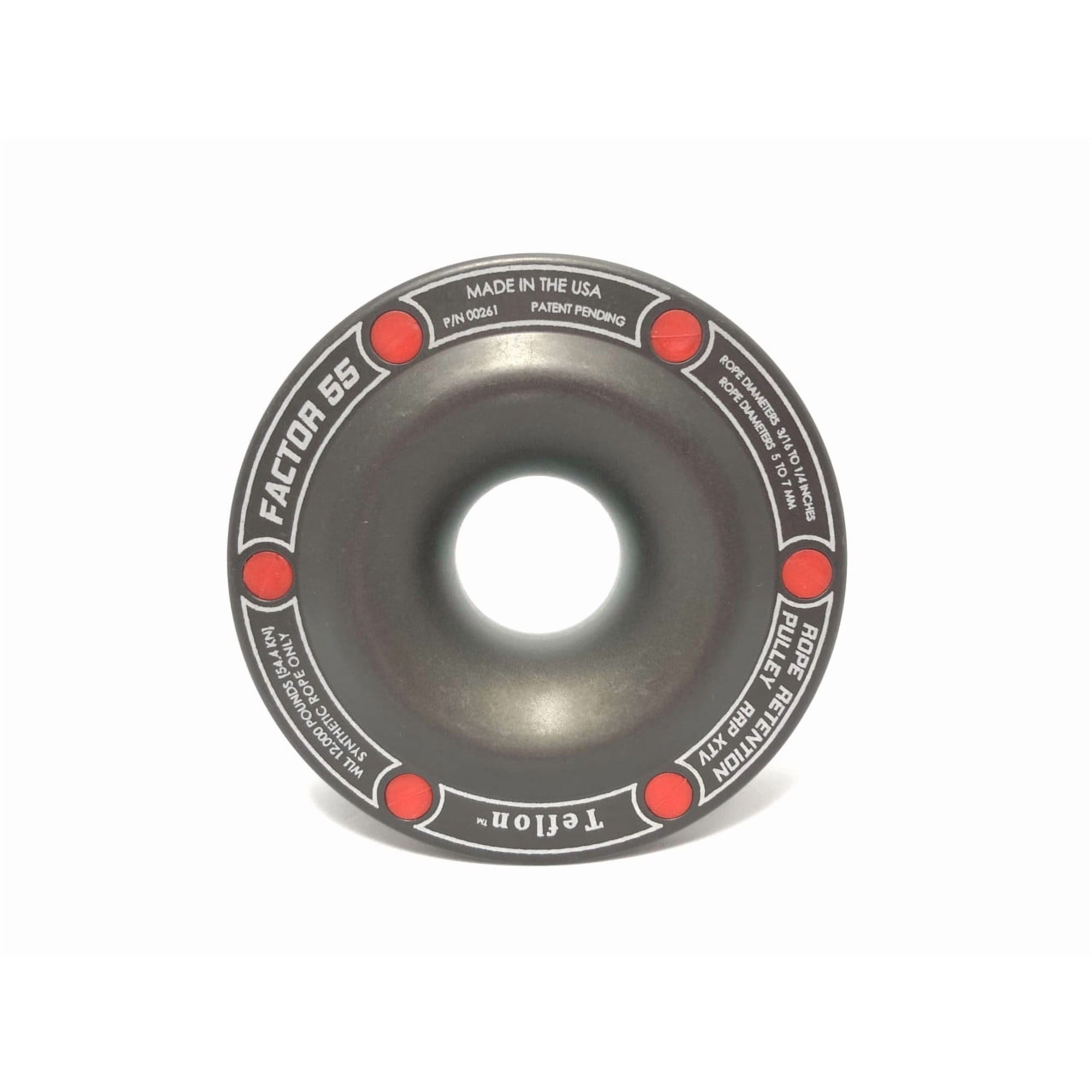 Factor 55 Winch Snatch Block 00261 Xtv; For Synthetic Rope 3/16 To 1/4 Inch Diameter; 12000 Working Load Limit; Sliver; Aluminum 3/16 To 1/4 Inch