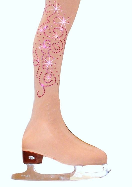 Girls/Women Over the Boot Ice Skating Tights with Pink Swirls ...
