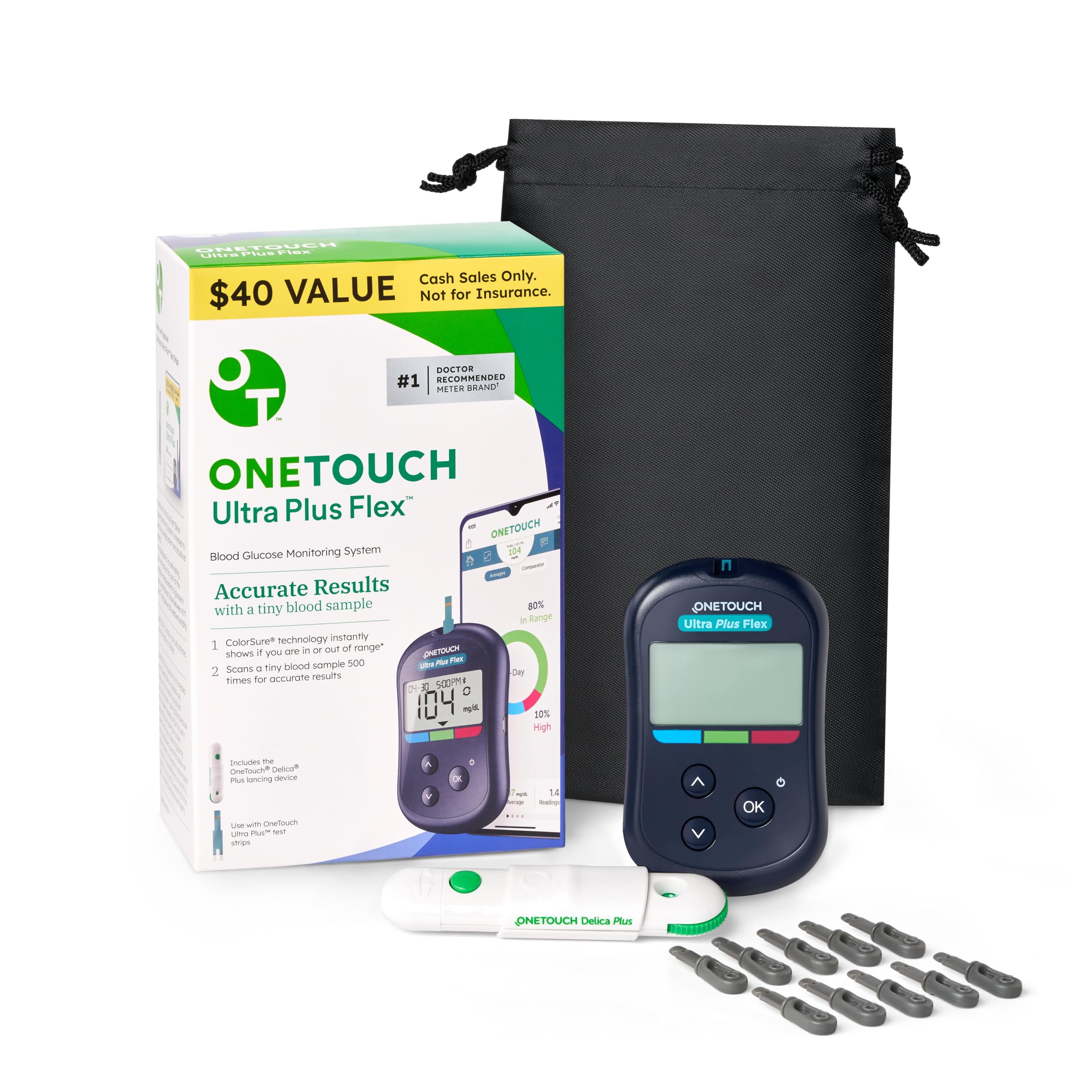 Sistema de monitorización de glucosa en sangre OneTouch Ultra Plus Flex ...