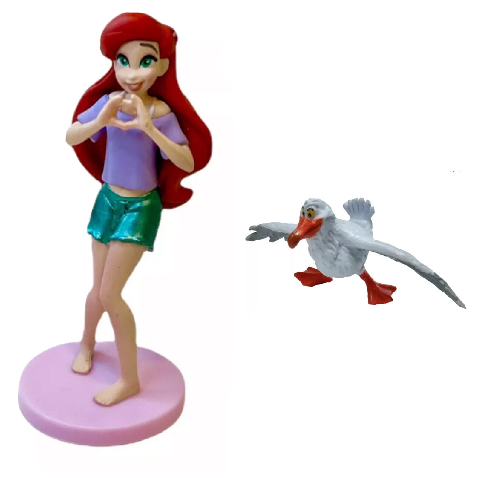 Princess Ariel Sports Active & Scuttle PVC Cake Topper Figure Little ...