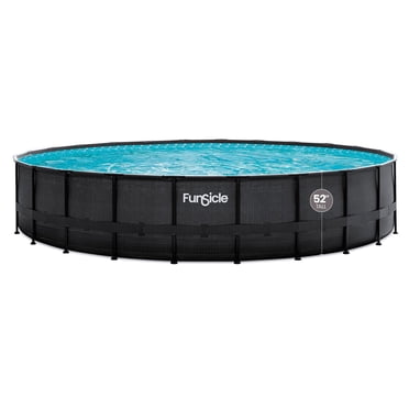 "Coleman Deluxe Series Ground Swim 26' x 52"" Power Steel Round Frame ...