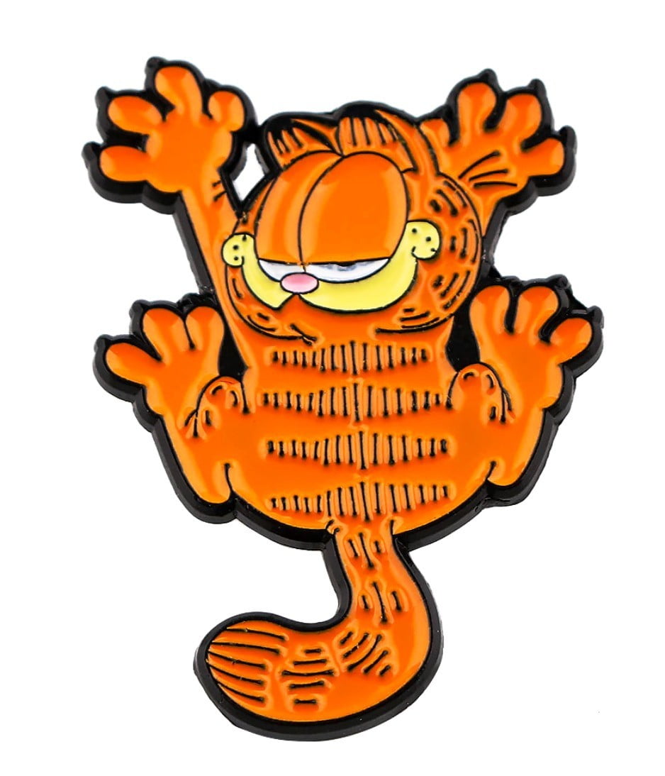 Garfield Cartoon Character Hanging 1.25 Inches Tall Enamel Metal Pin ...