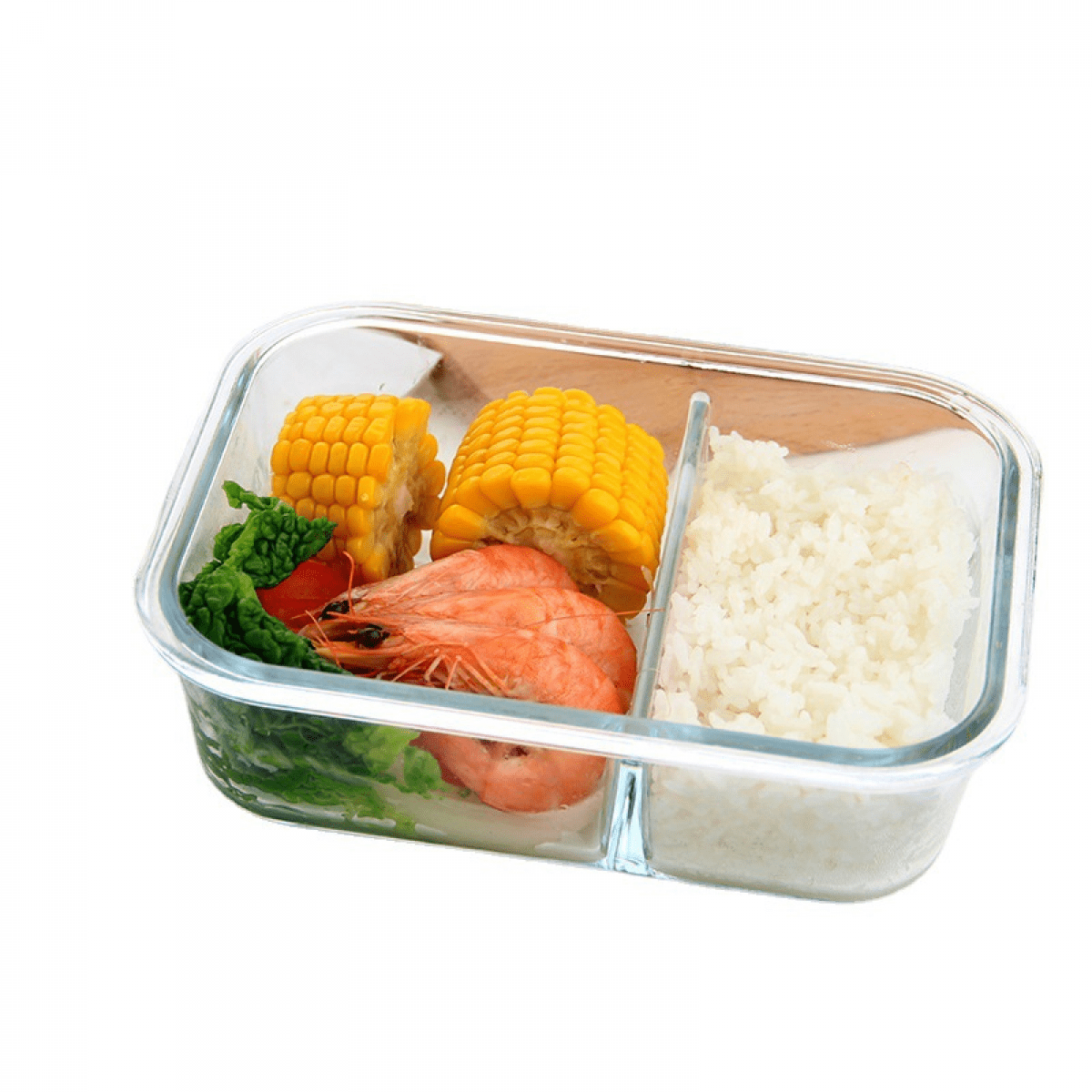 2Pack Glass Meal Prep Containers 2 Compartment, Glass Food Storage Containers with Lids ...