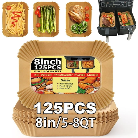 Air Fryer Disposable Paper Liner, Rectangular for Ninja 2-Basket Air ...