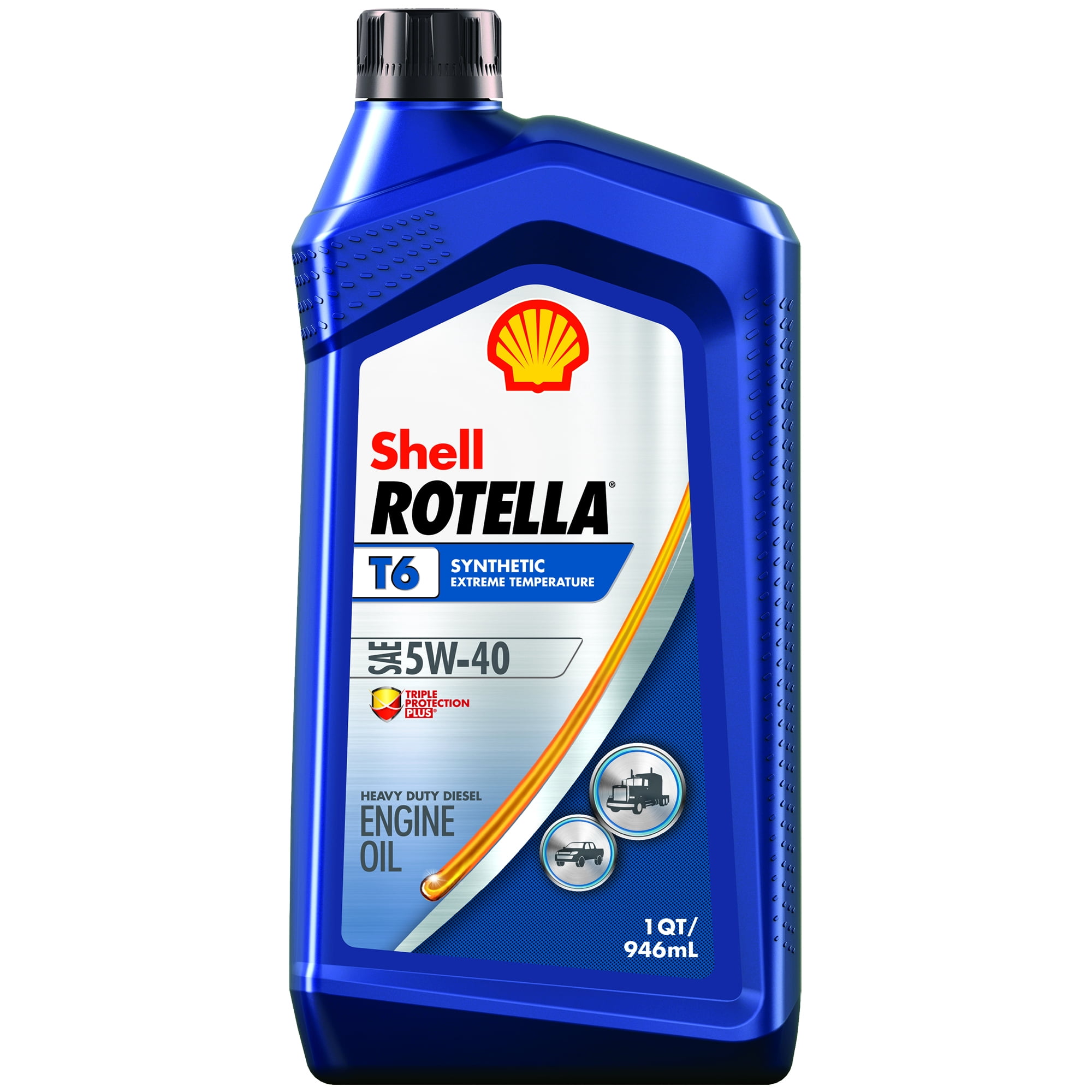 Shell Rotella T6 5W-40 Heavy Duty Engine Oil , 1 qt - Walmart.com ...