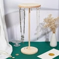 1set Rotatable Round Wooden Necklace Displays Stands Necklace Organizer ...
