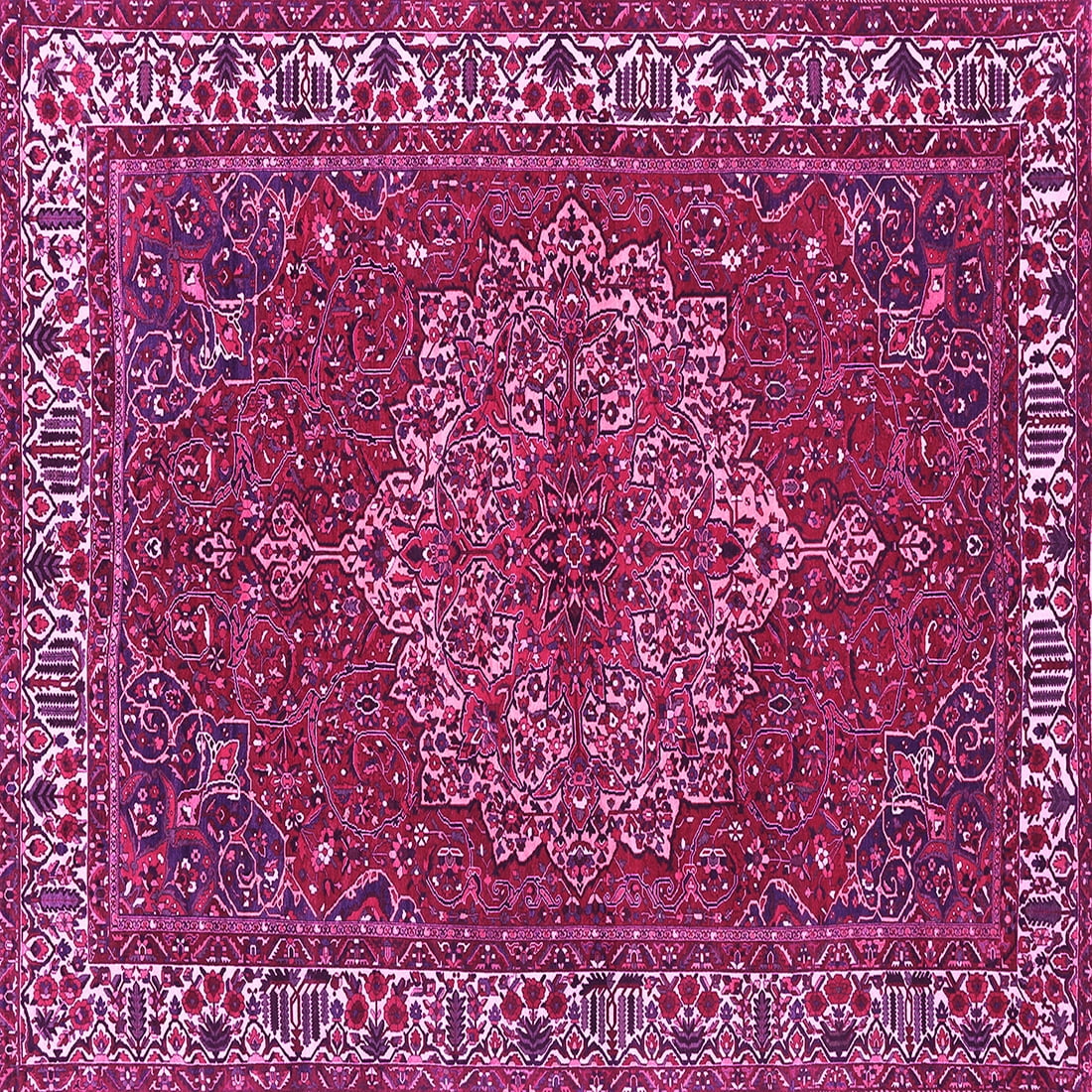Ahgly Company Indoor Square Persian Pink Traditional Area Rugs, 6 ...