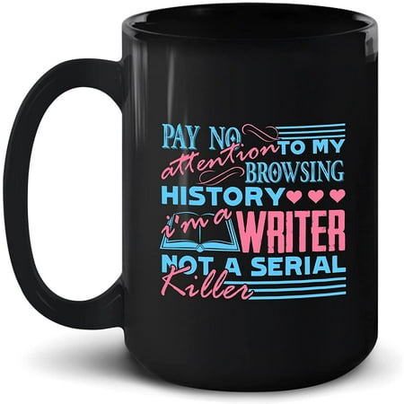 Writer Travel Black Mugs, Funny Writer Coffee Mug, Writer Mug Cup for ...