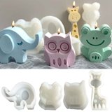WINDLAND DIY Animal Candle Molds Elephant Giraffe Candle Silicone ...