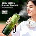 Cadancy Water Bottle with Spray Mist Function Portable Sports Drink ...