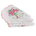 DYNWAVE Women Durable Floral Wedding Cotton Hankies, White, (10 Pack ...
