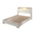 Furniture of America Quaker Contemporary Wood LED Panel Bed, Queen ...