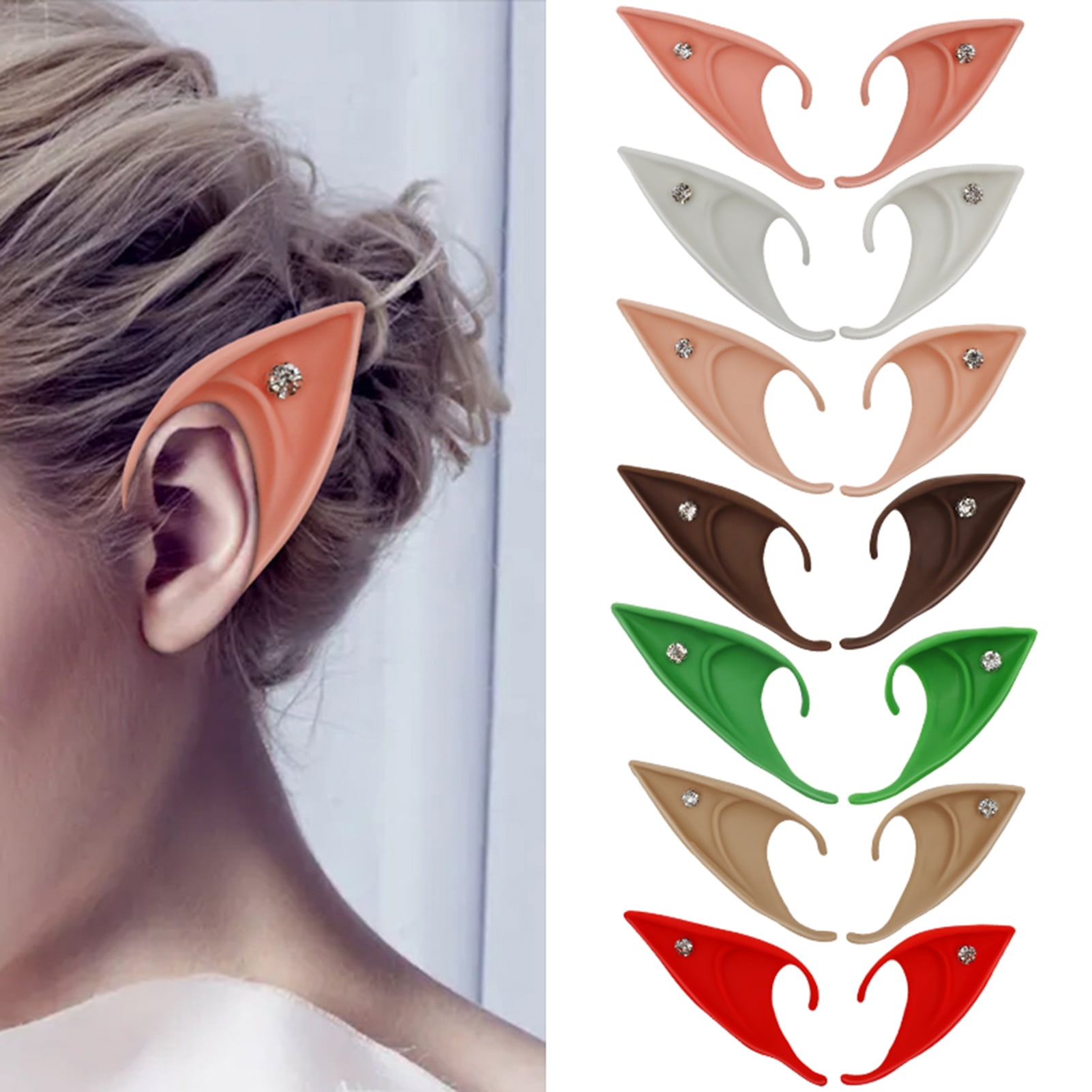 Ayyufe 1 Pair Elf Ears Realistic High Simulation Soft Stage Props ...
