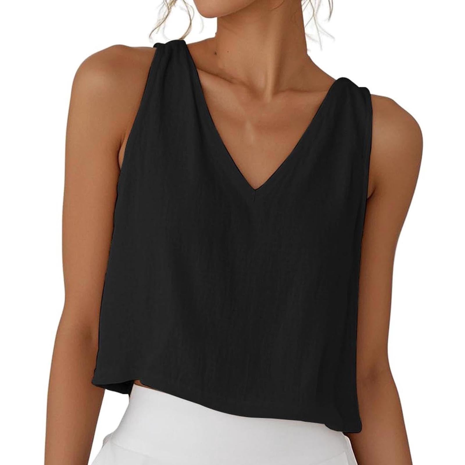 Click here for Lenpel Crop Tank Tops For Women Trendy Summer V Ne... prices