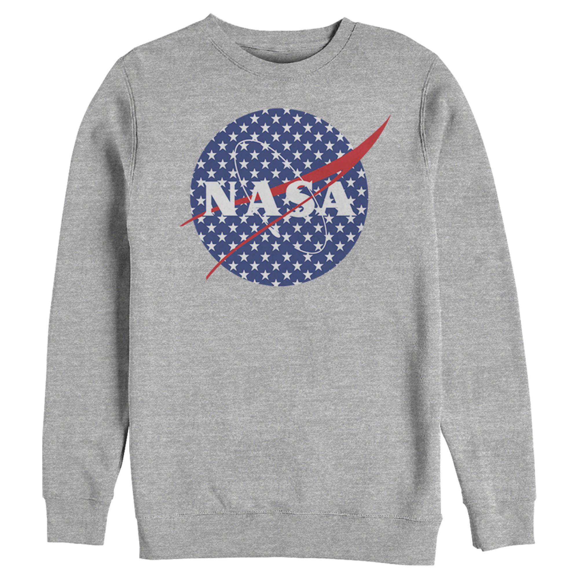Men's NASA American Flag Stars Logo Sweatshirt Athletic Heather Large ...