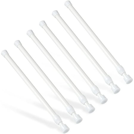 SINMI Pack of 6 telescopic rods (white) 30-50cm tension rod without ...
