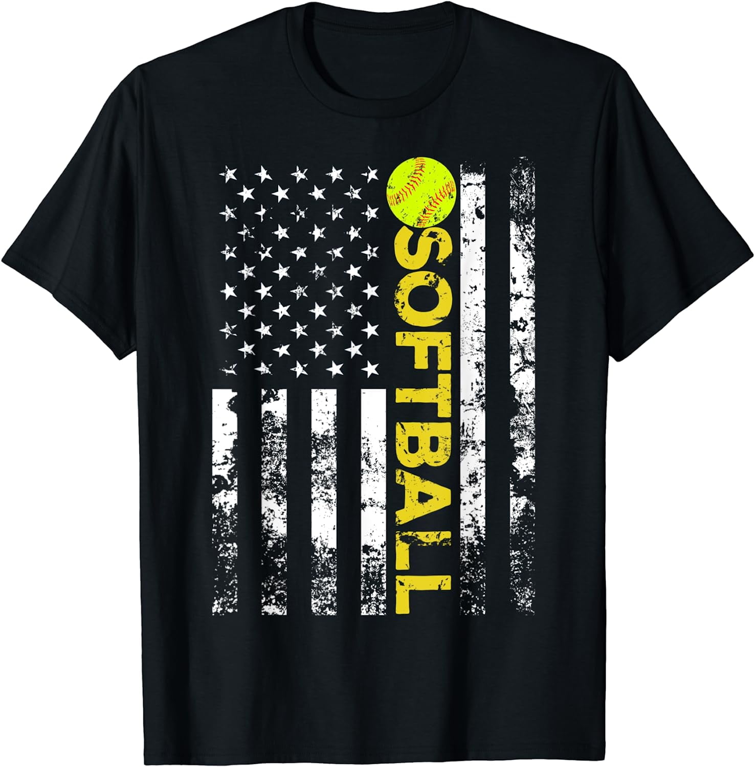 American Flag Softball Team Gift T-Shirt - Walmart.com