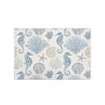 Coastal Placemats Set, Nautical Seahorse Turtle Seashell Starfish Coral ...