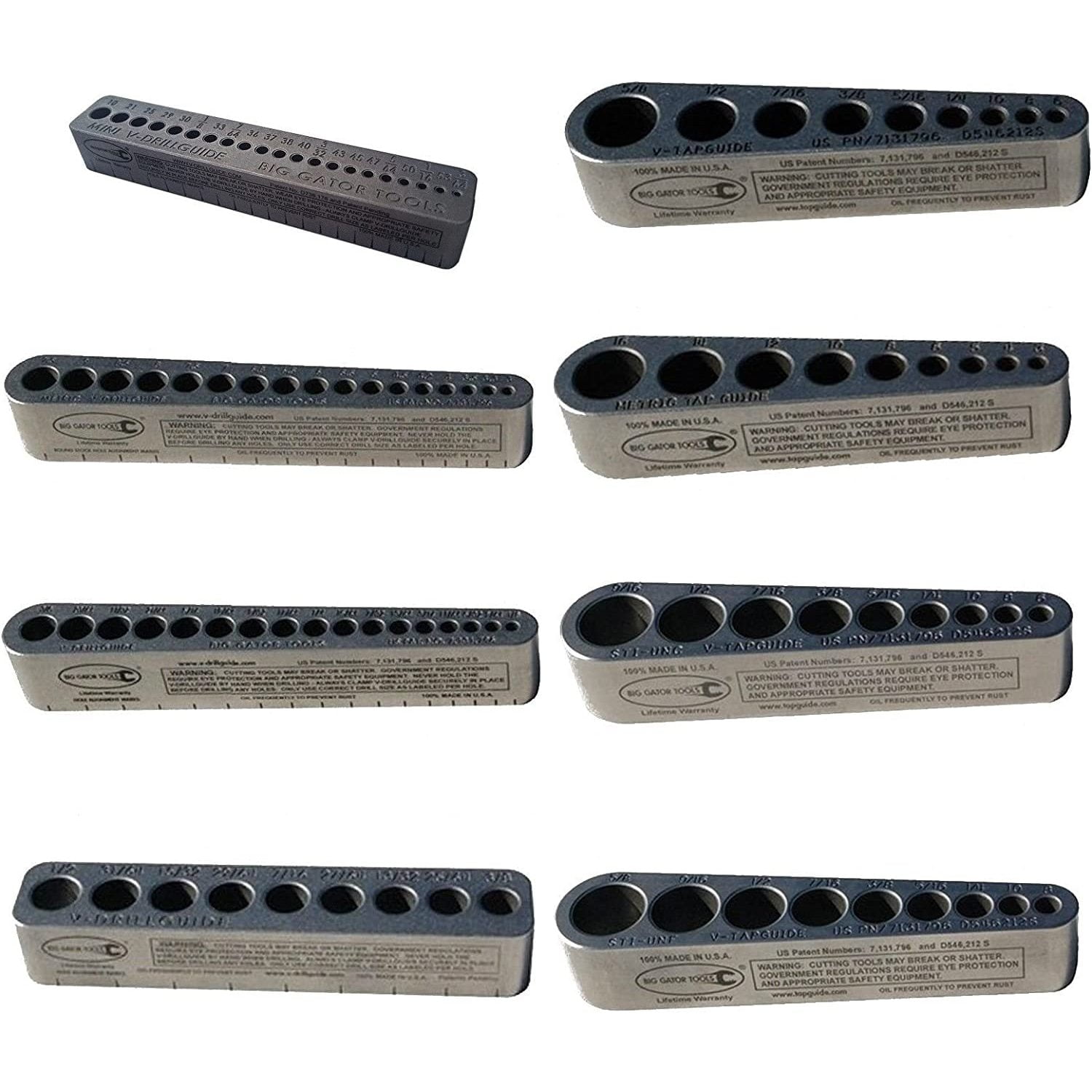 V-8 Pack V-Tap + V-Drill Guides - Complete Tool Set of 8 Guides ...