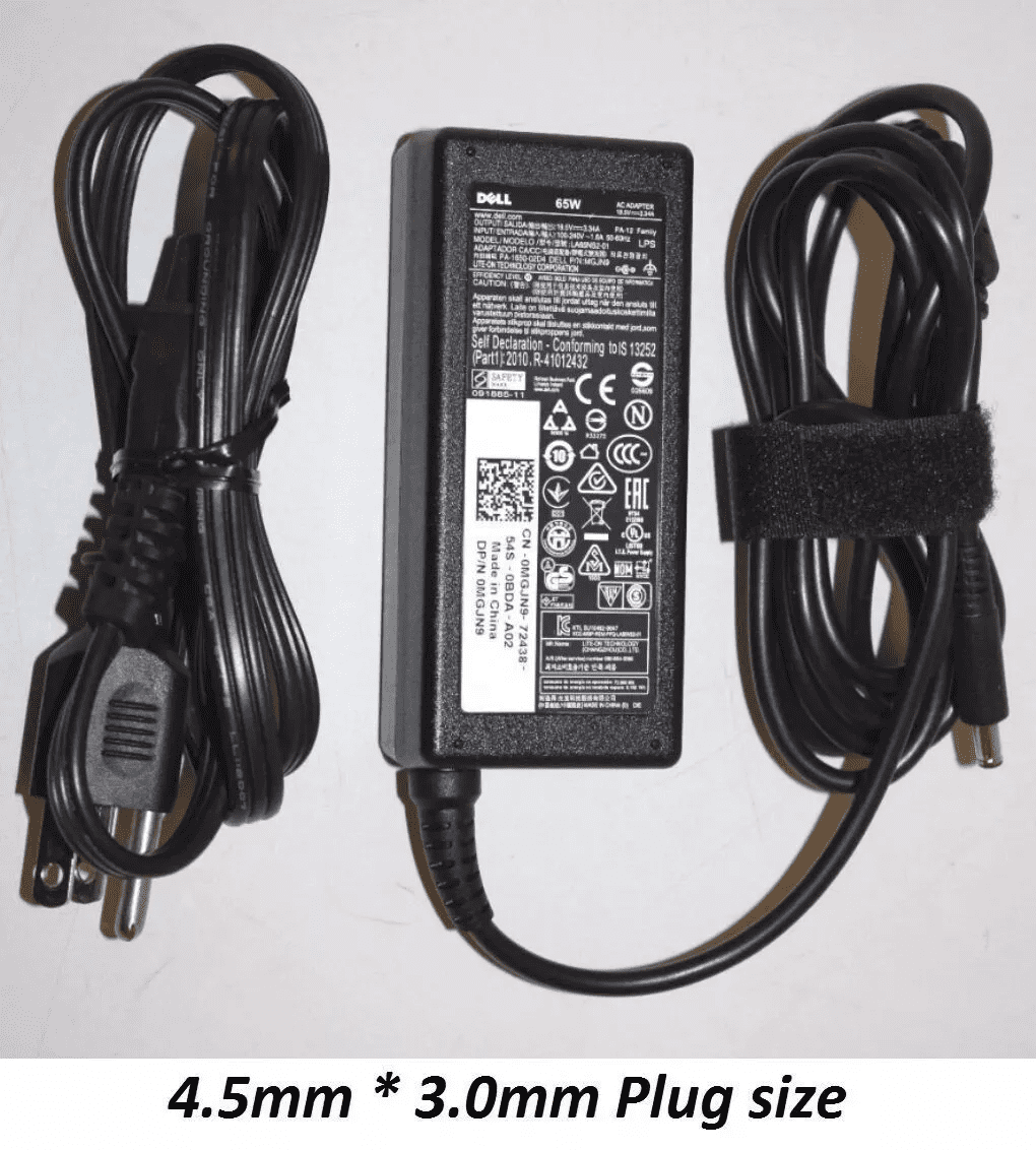 Pre-Owned Dell 65W 4.5mm tip AC Adapter For Inspiron 13 14 15 0MGJN9 PA-1650-02D4 - Walmart.com