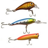 LotFancy Large Pack of 30 Topwater Fishing Lures with Hooks, Bass Bait ...