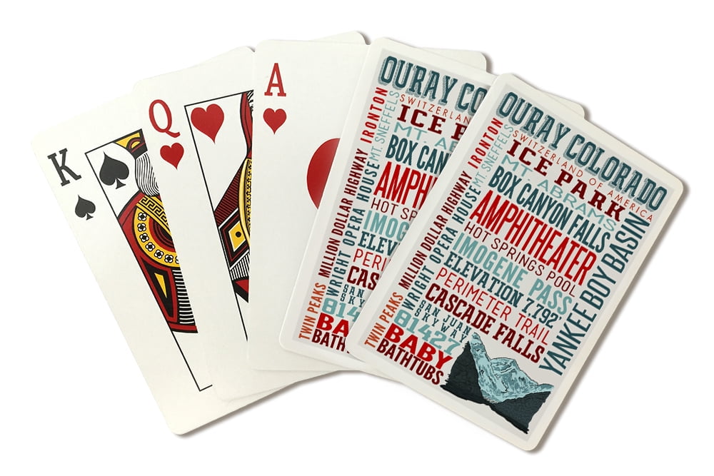 Ouray, Colorado, Typography, Lantern Press, Premium Playing Cards, 52 ...
