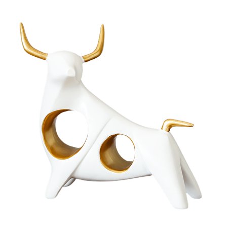 Office Resin Statue Desktop Bull Sculpture New Year Durable Home Decor ...