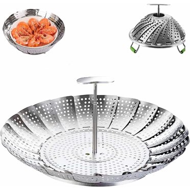Naler Stainless Steel Vegetable Steamer Basket, Folding Veggie Food ...