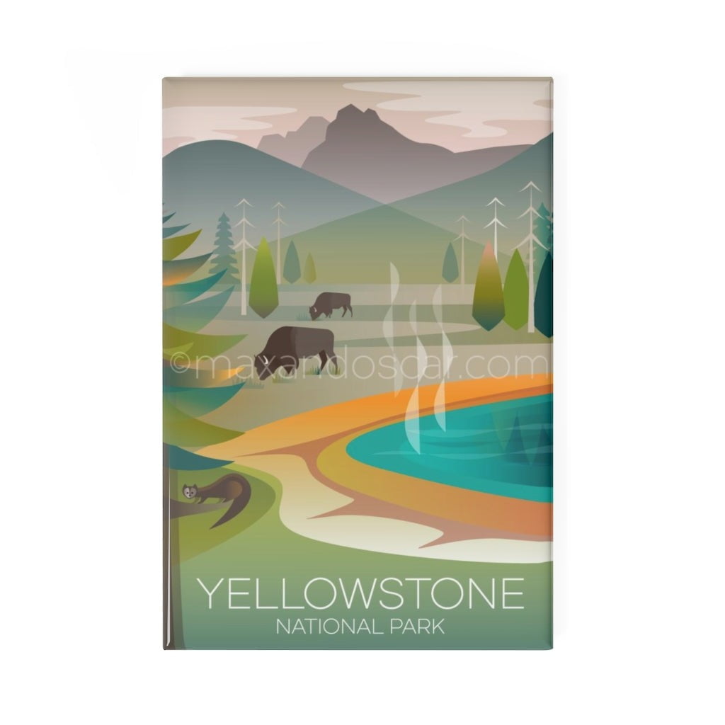 YELLOWSTONE NATIONAL PARK, GRAND PRISMATIC REFRIGERATOR MAGNET ...