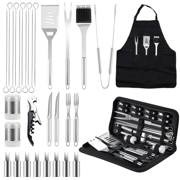 BBQ Tools Set, 4 PCS Heavy Duty Stainless Steel Spatula, Fork, Tongs ...
