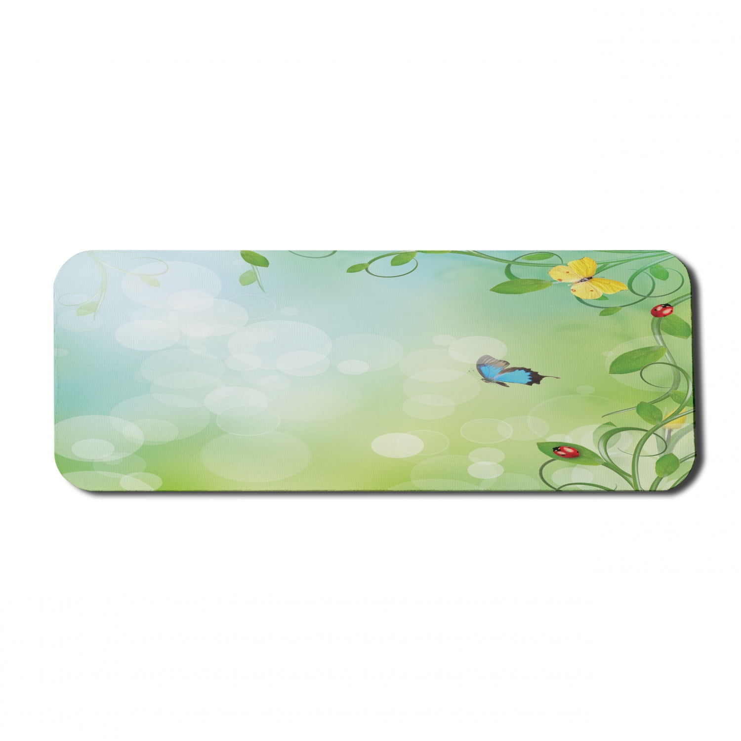 Ladybugs Computer Mouse Pad, Spring Theme Flowers Bug and Butterflies ...