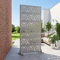 MAYEERTY 6 Panels Metal Outdoor Garden Privacy Screen Patio Backyard ...