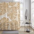 Beige Monstera Leaf Shower Curtain for Bathroom, Summer Botanical ...