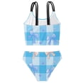 BZSMCE Swimsuit 2-Piece Tank Swimming Wear Quick Dry Bathing Suit-Blue ...