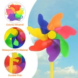 Uxcell 12.2 Inch Rainbow Pinwheels 7 Leaves Wind Plastic Windmill for ...
