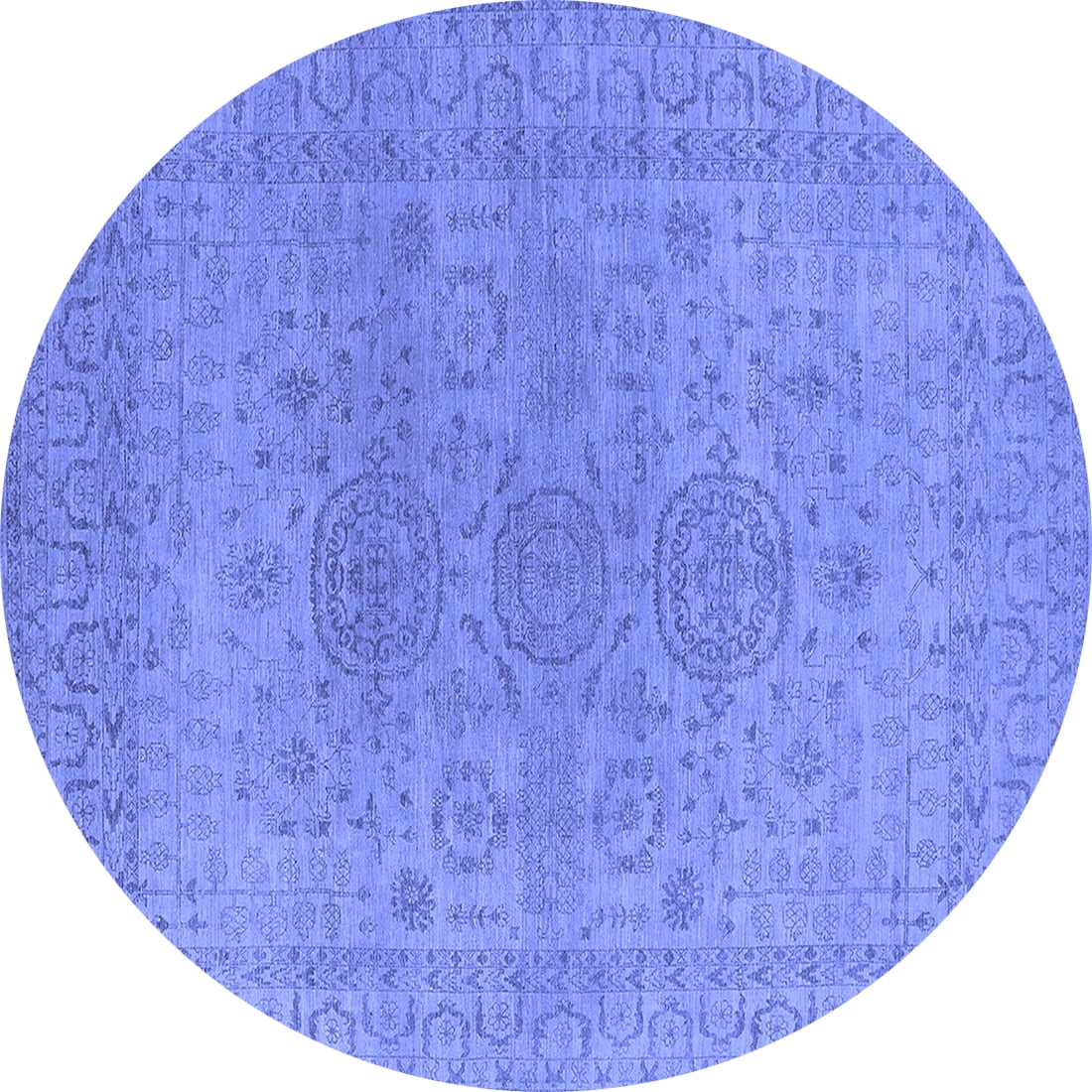 Ahgly Company Indoor Round Oriental Blue Industrial Area Rugs, 6' Round ...