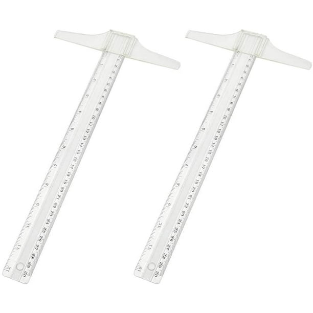 T Square Ruler, T Shape Ruler 2pcs 30cm Double Side Scale Plastic ...