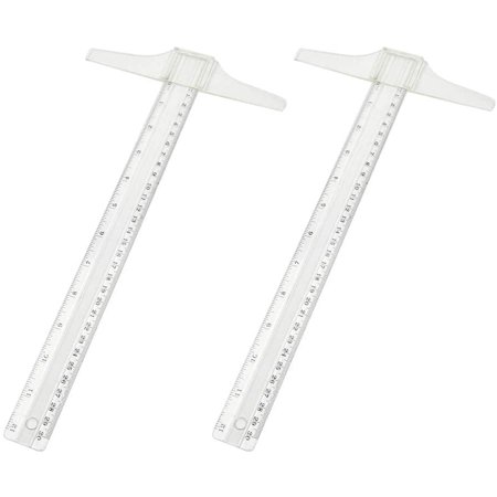 T Square Ruler, T Shape Ruler 2pcs 30cm Double Side Scale Plastic ...